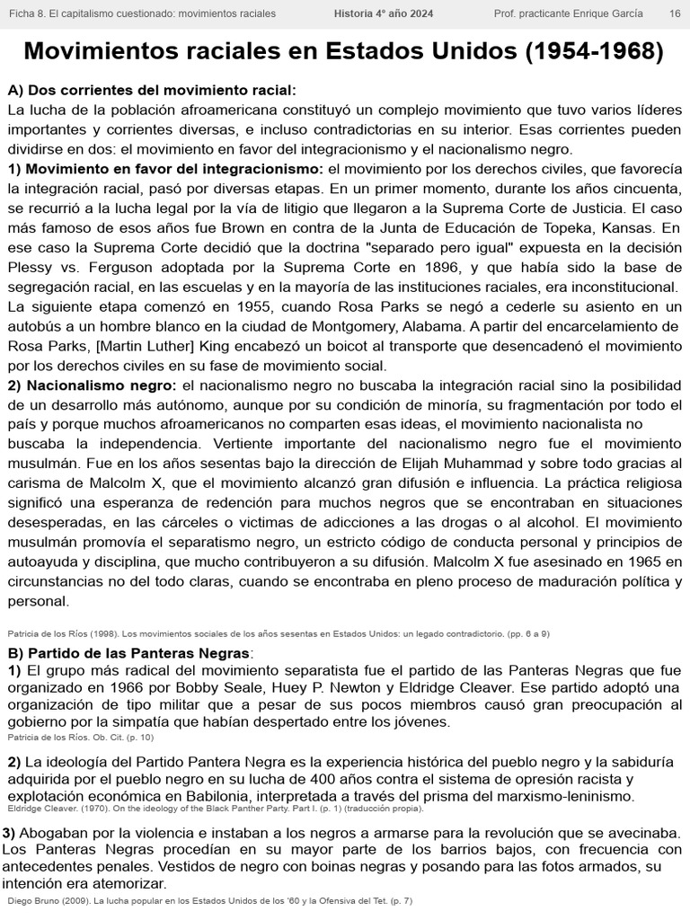 Ficha 8 (Movimientos Raciales) | PDF