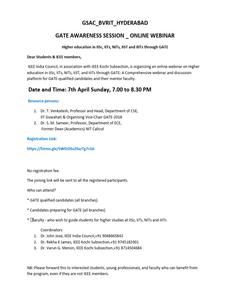 Gate Awareness Session - Online Webinar - 07.04.2024 | PDF