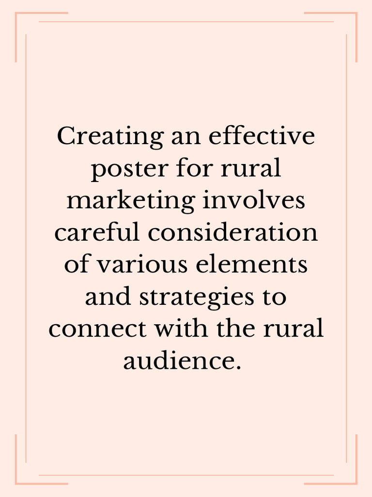 Creating An Effective Poster For Rural Marketing | PDF