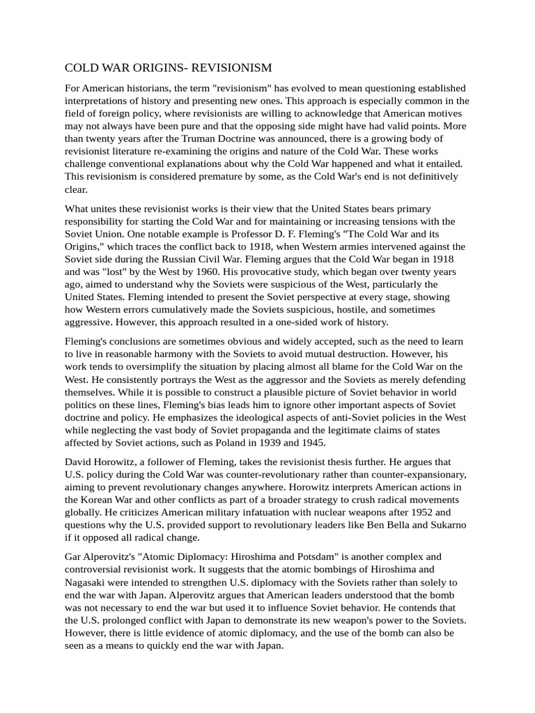 Cold War Origins | PDF