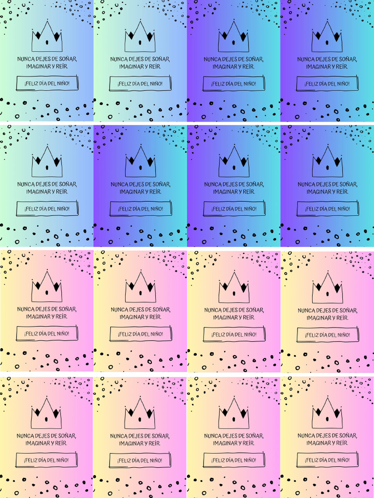 Tarjetas Dia Del Niño Pdf