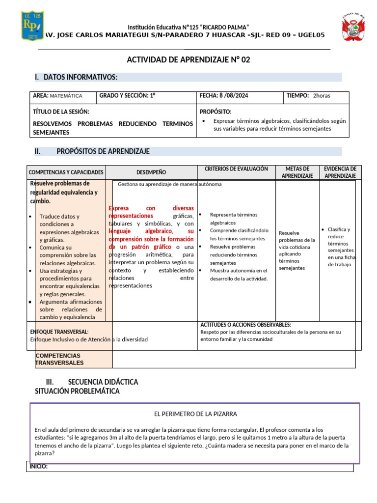 Sesion 2 Eda 5 1ero Pdf