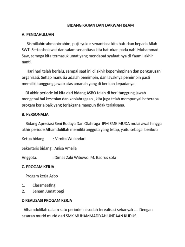 Bidang Asbo PR Ipm SMK | PDF