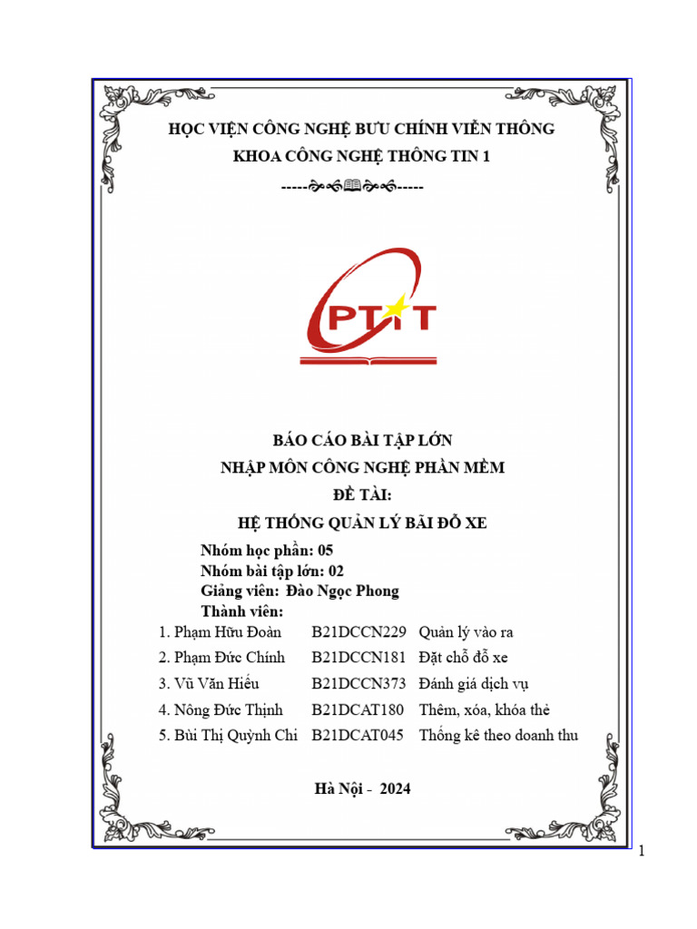 Báo Cáo Btl Nhập Môn Cnpm | PDF