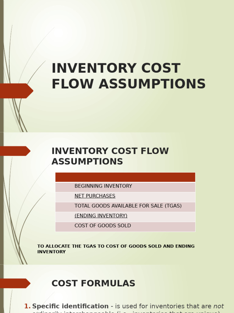 Inventory Cost Flow Assumptions | PDF