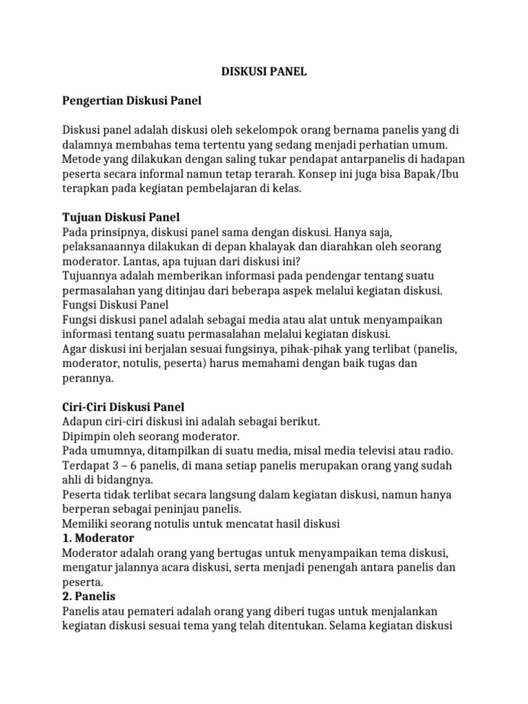 Diskusi Panel | PDF
