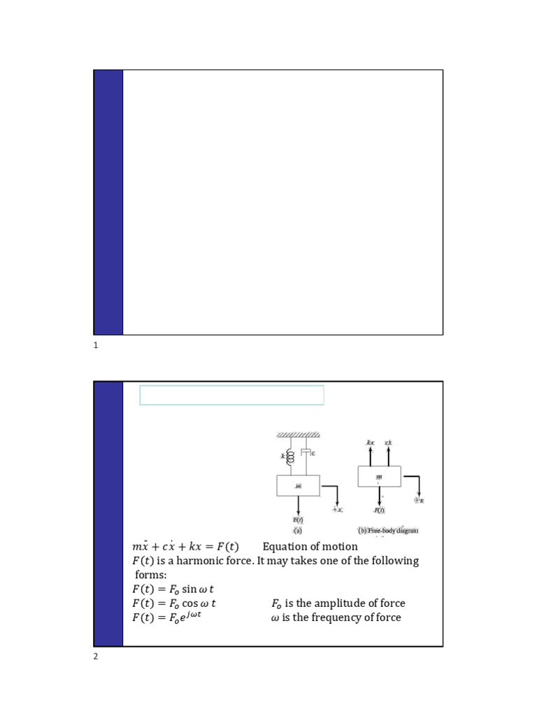 TOPIC 4 - Forced Vibration of SDOF System - 2ssp-1 | PDF TOPIC 4 - Forced Vibration of SDOF System - 2ssp-1 | PDF
