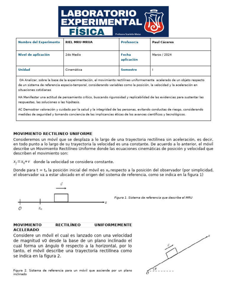 Modelo Experimental MRU | PDF