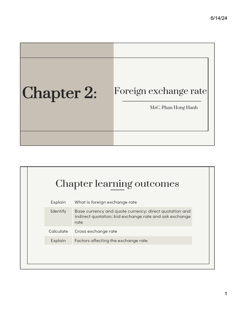 Chapter 2-Foreign Exchange Rate | PDF