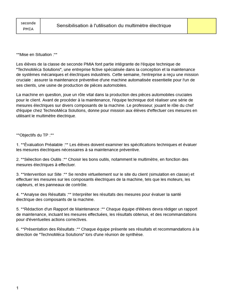 TP Multimètre | PDF