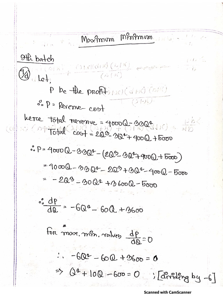 Maximum Minimum | PDF