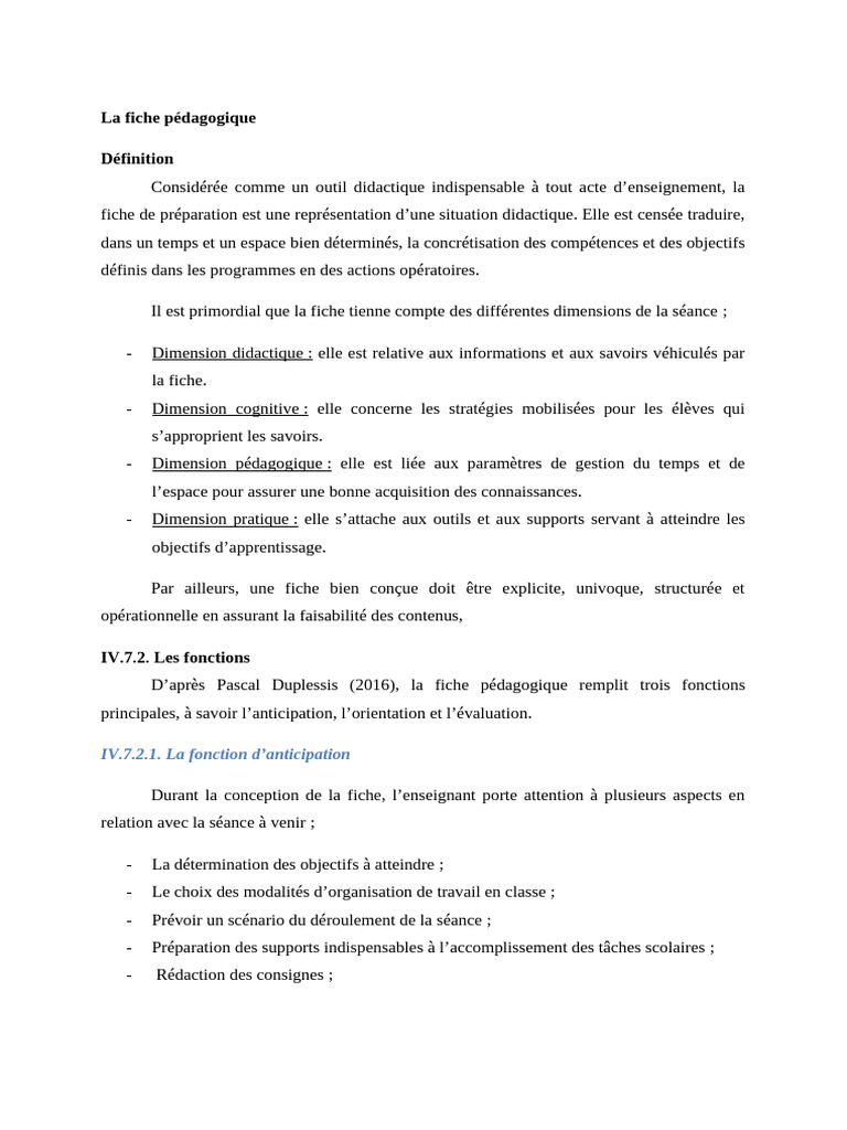 Quest Ce Quune Fiche Pédagogique Pdf