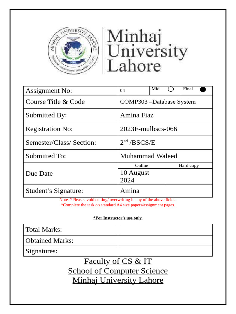 Database Ass 04 | PDF
