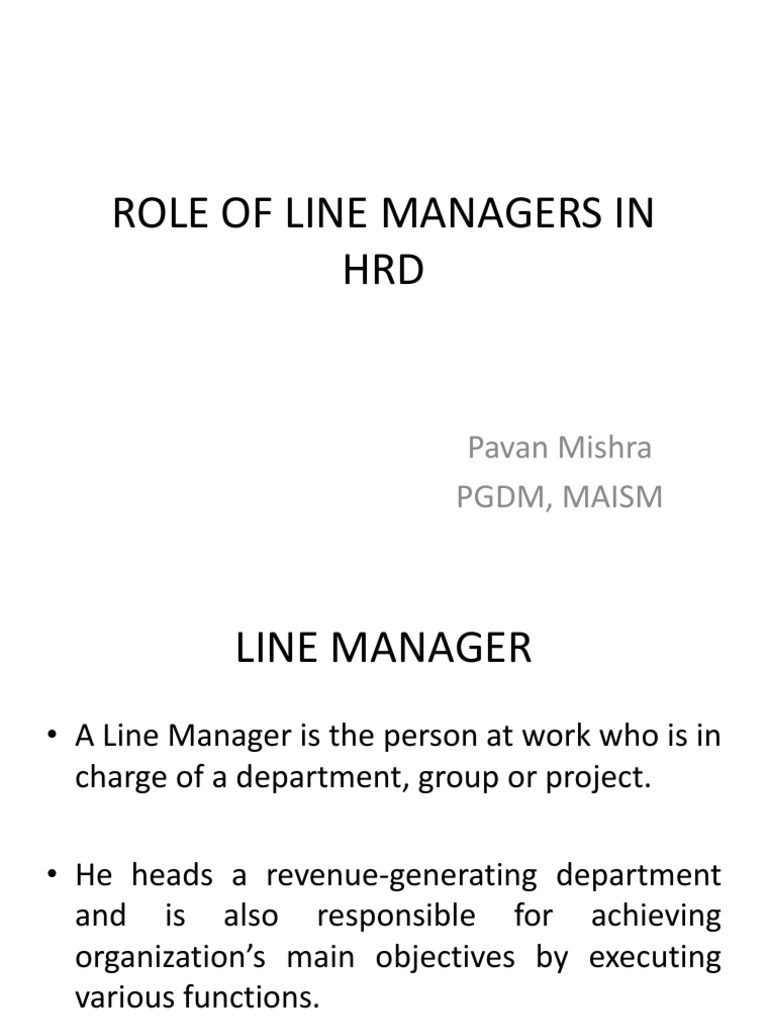Role of Line Managers in HRD | PDF