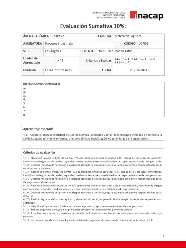 PAUTA Eval 3 2024 Proc Ind | PDF