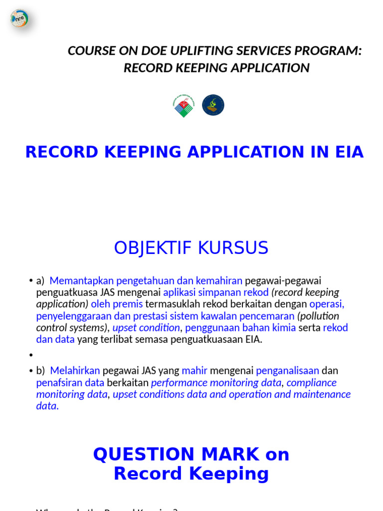 Record Keeping Application EIA | PDF | Environmental Impact Assessment ...
