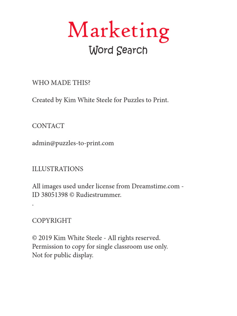 Marketing Word Search | PDF