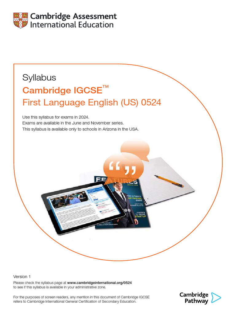 IGCSE English Syllabus (2024) | PDF