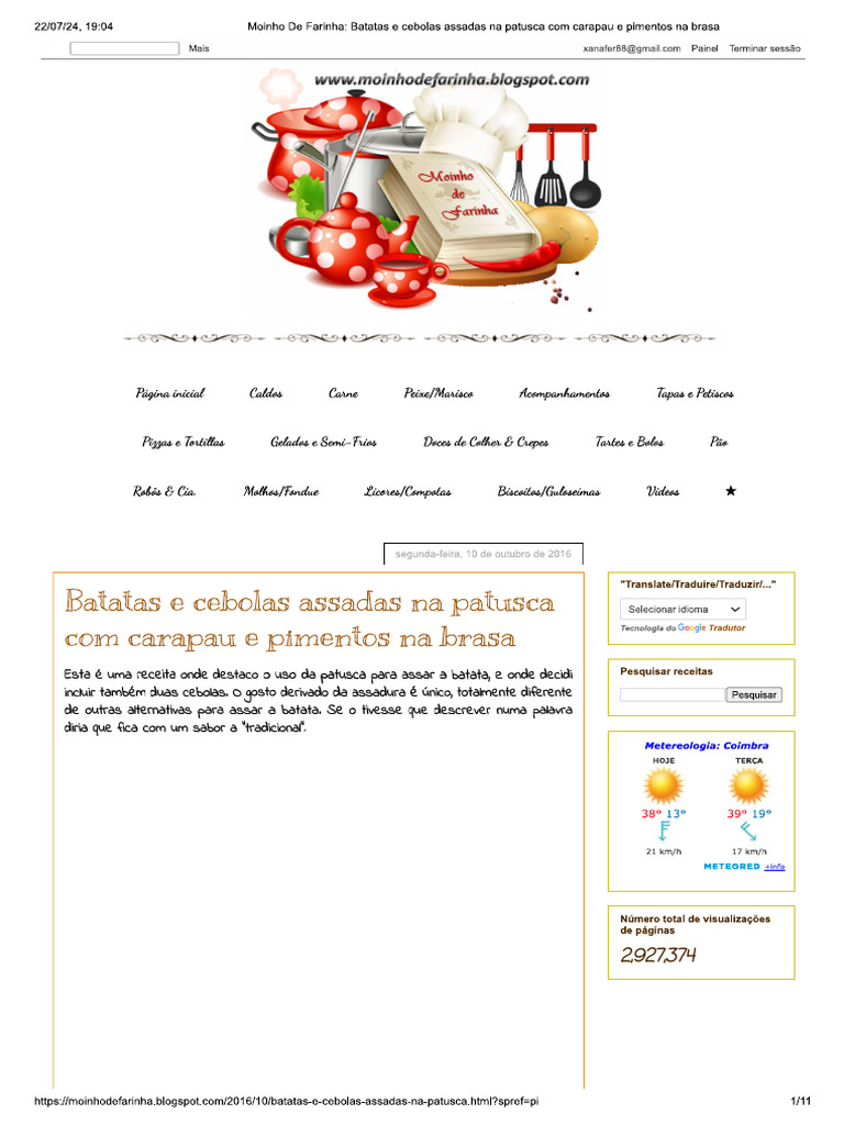 Batatas e Cebolas Assadas Na Patusca | PDF