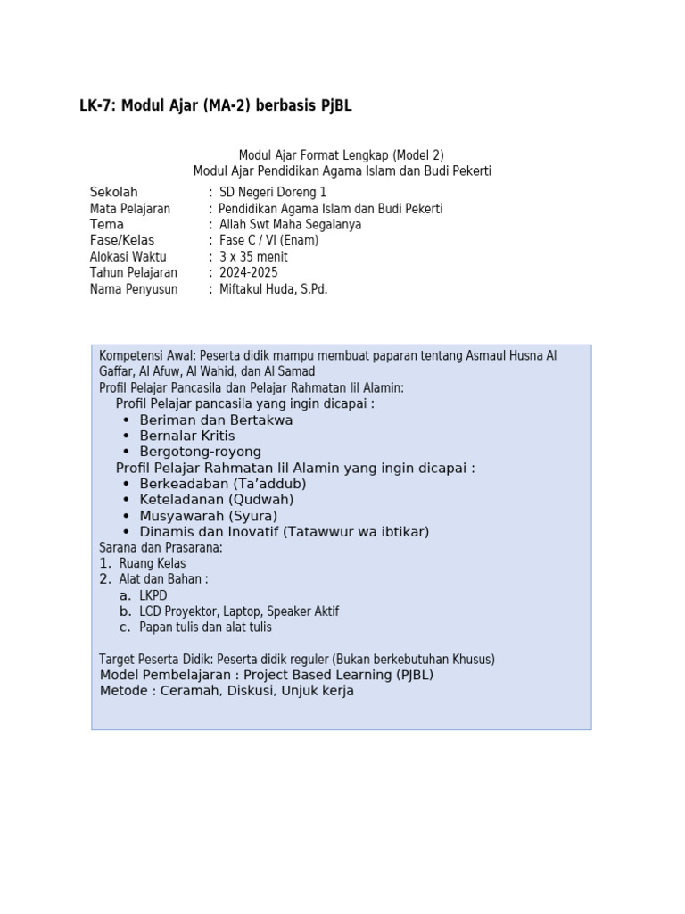 LK-7 PJBL | PDF | Semitic Words And Phrases | Career & Growth