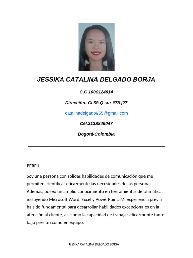 HV Catalina Delagdo | PDF HV Catalina Delagdo | PDF