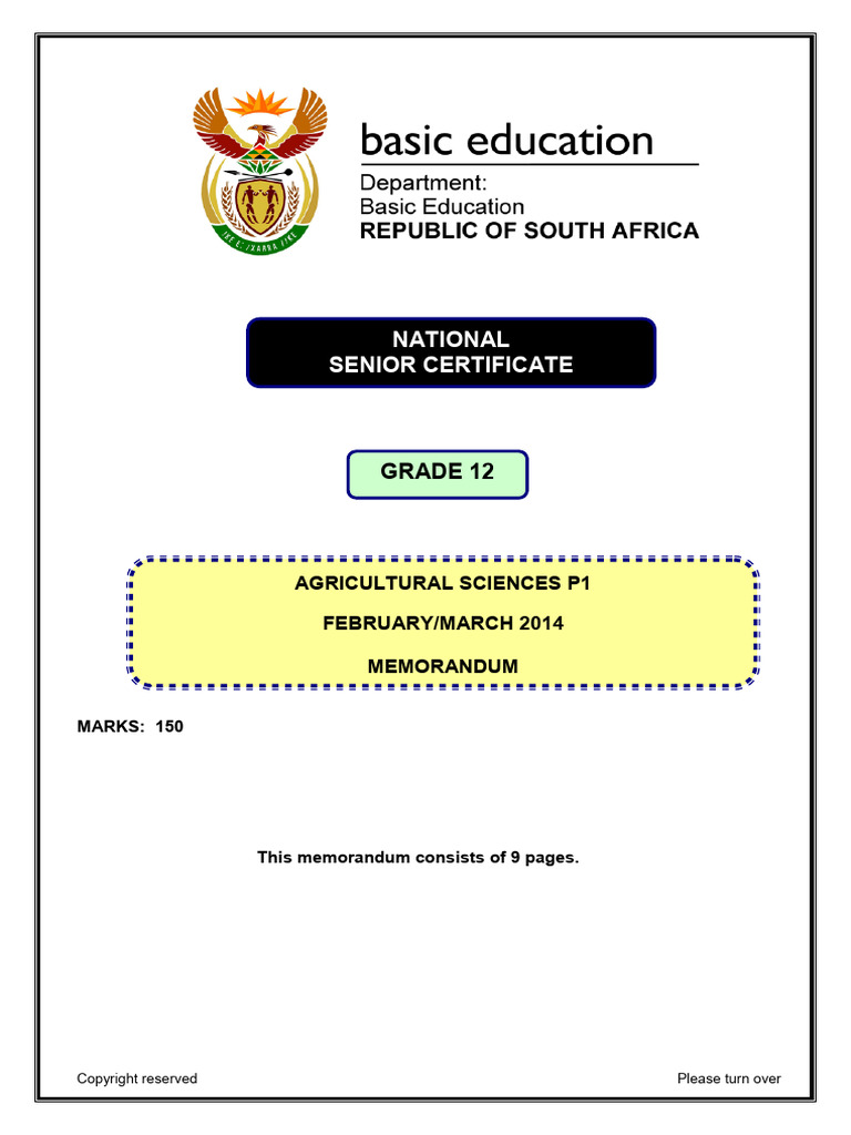 National Senior Certificate: Grade 12 | PDF