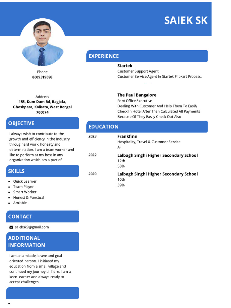 Saiek SK - Resume | PDF