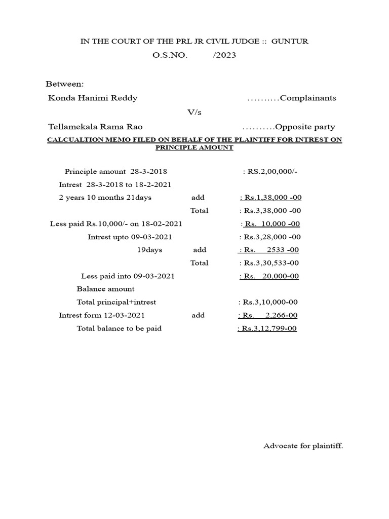 Calculation Memo | PDF