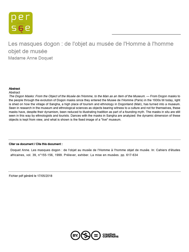 Les Masques Dogon | PDF