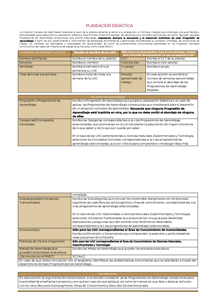 Ejemplo de Planeación Didactica | PDF