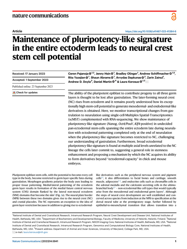 Maintenance of pluripotency-like signature | PDF