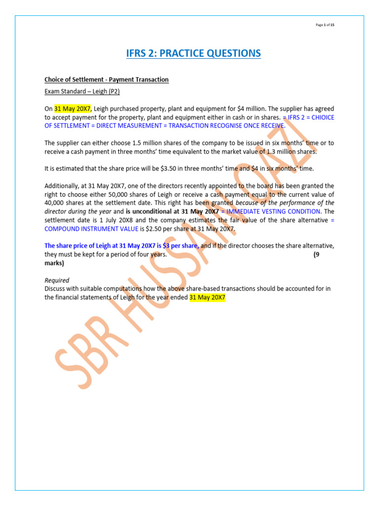 IFRS 2 PQs | PDF