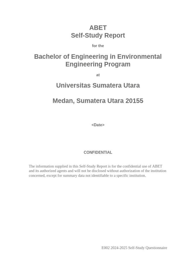 UB - Criterion 1 - Self Study Report Env - Eng. USU-2025 | PDF