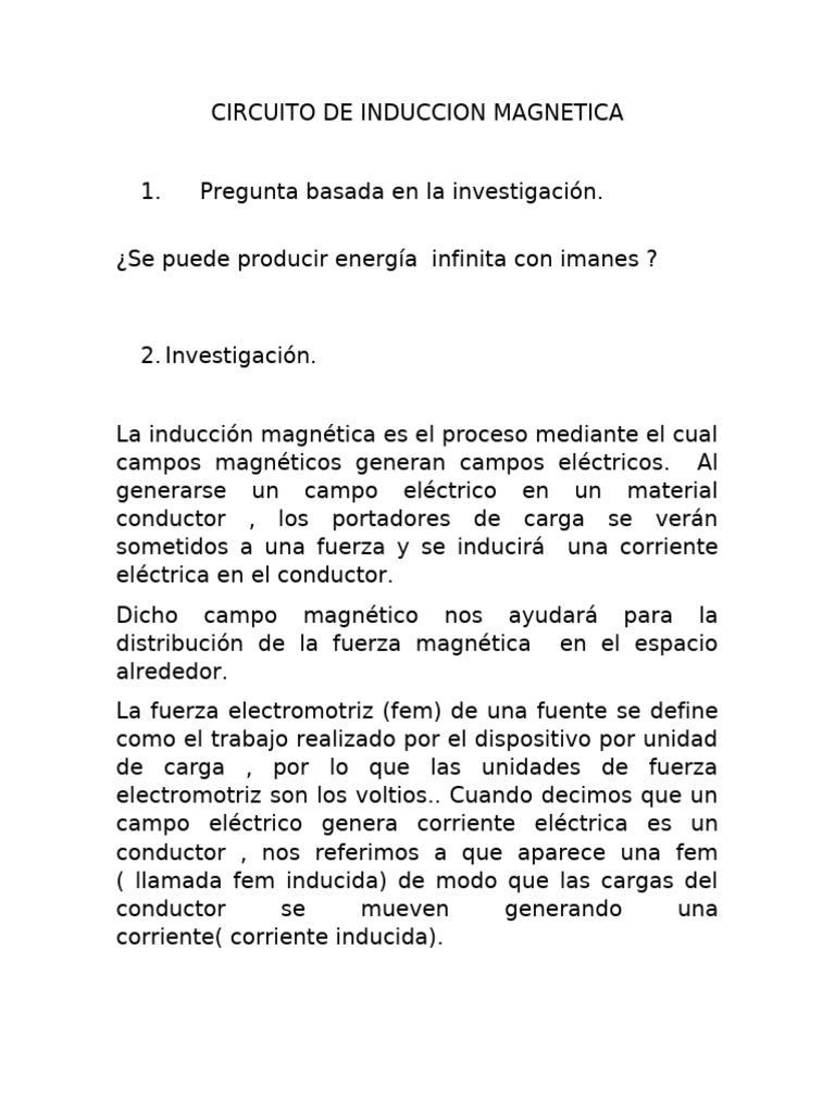 Circuito de Inducción Magnetica | PDF