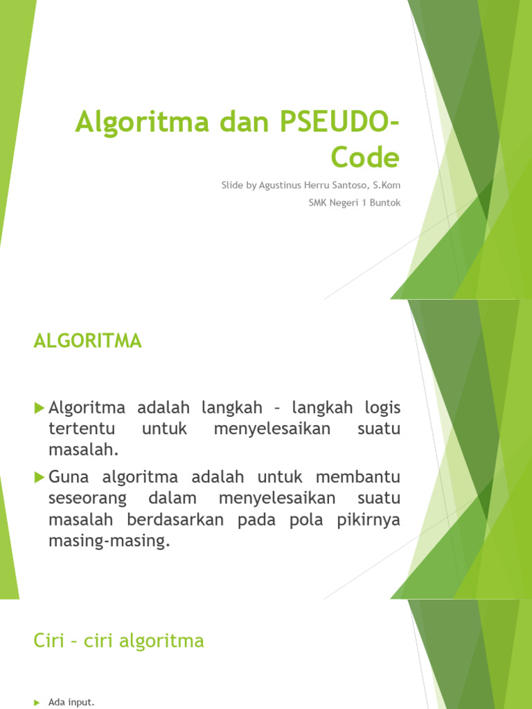 Algoritma - PSEUDO-Code - Flowchart | PDF