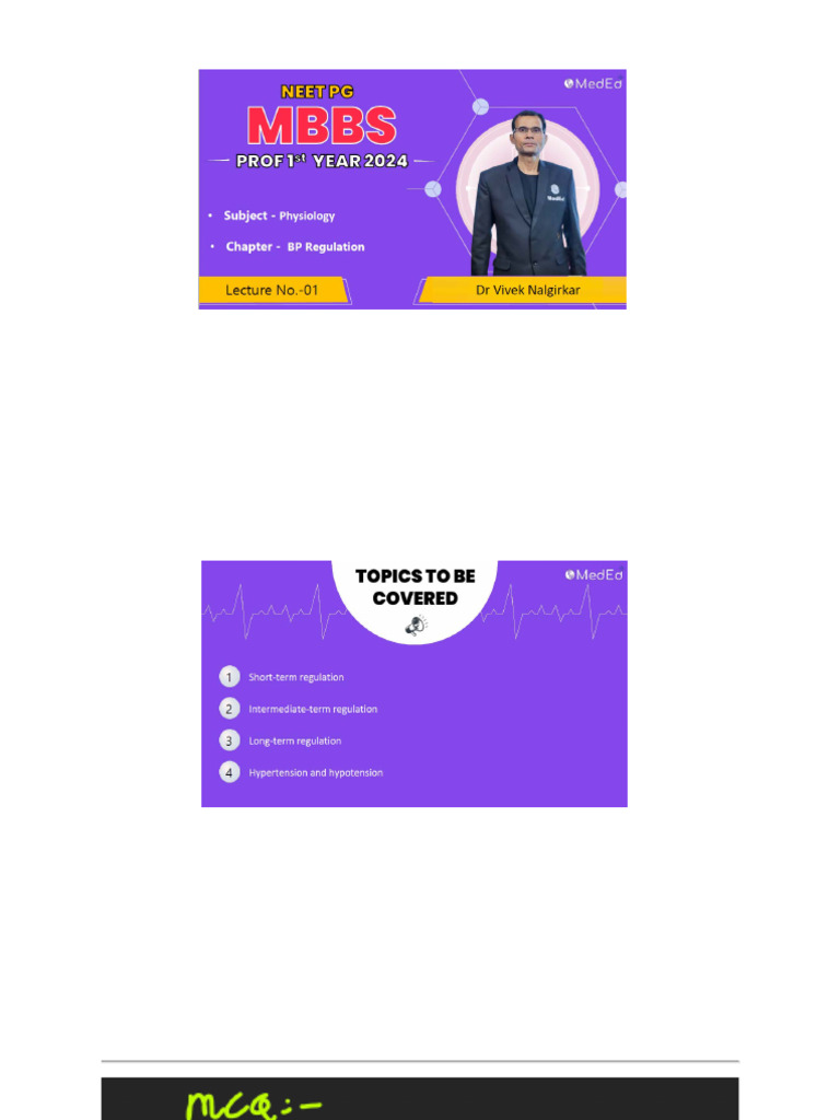 BP Regulation 01 - Class Notes (MBBS Prof 1st Year) | PDF