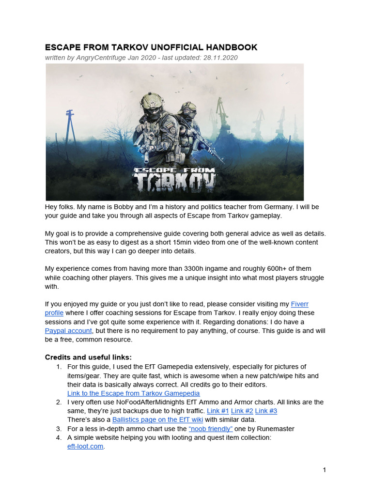 EfT Unofficial Handbook 1v2 (A) | PDF