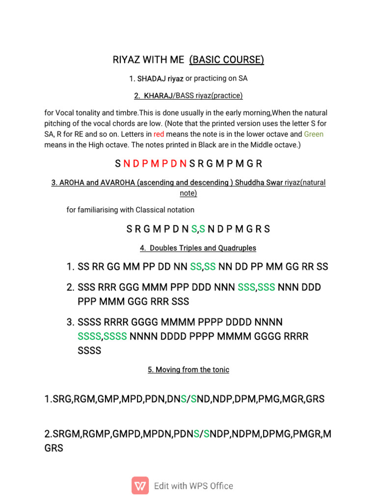 Riyaz With Me Basic | PDF