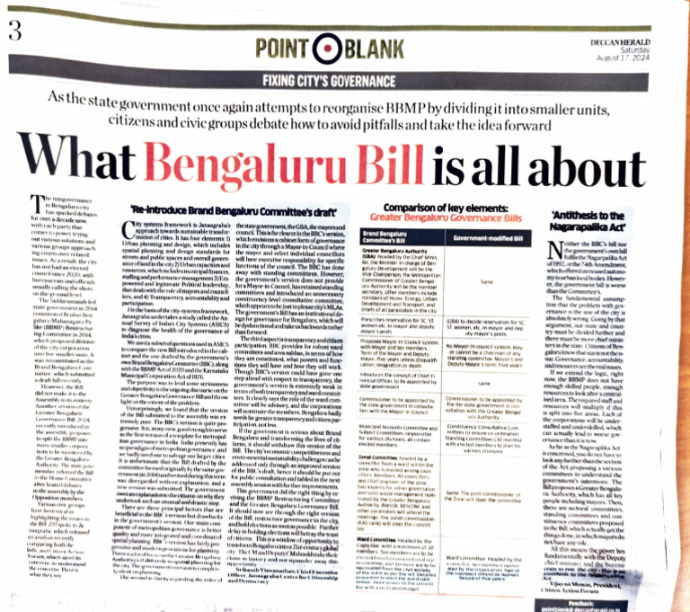 Brand Bengaluru Bill & Why It Is Bad For Bengaluru | PDF