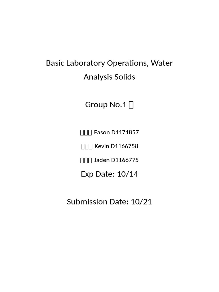 Basic Laboratory Operations - 複本 | PDF