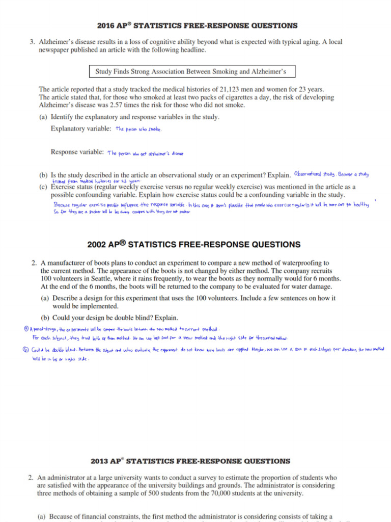 FRQ Sampling and Experimental | PDF