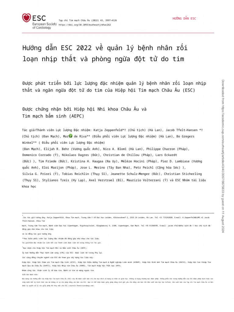 Esc 2022 Loạn Nhịp Thất 1 | PDF