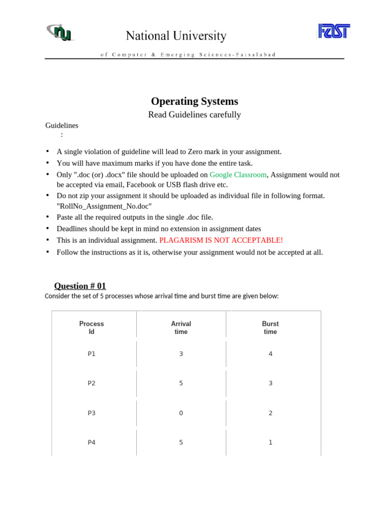 Operating System Assignment | PDF Operating System Assignment | PDF
