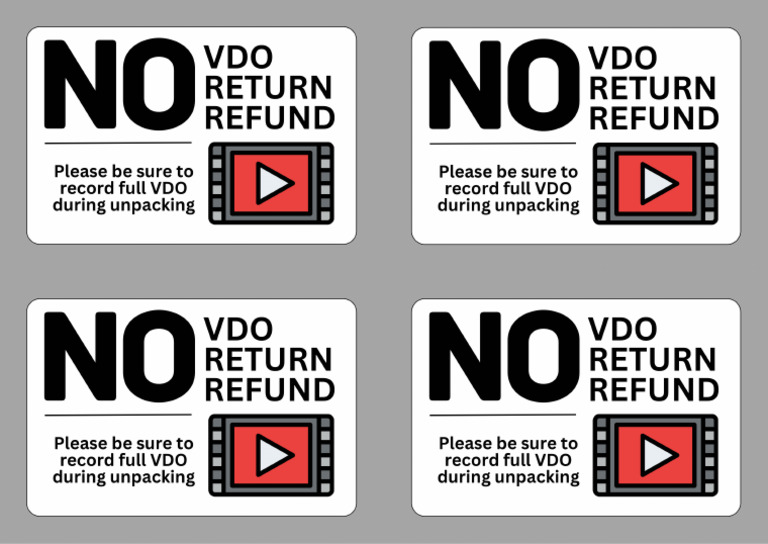 No Vdo Return Product | PDF