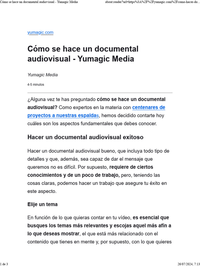 Cómo Se Hace Un Documental Audiovisual | PDF | Arte