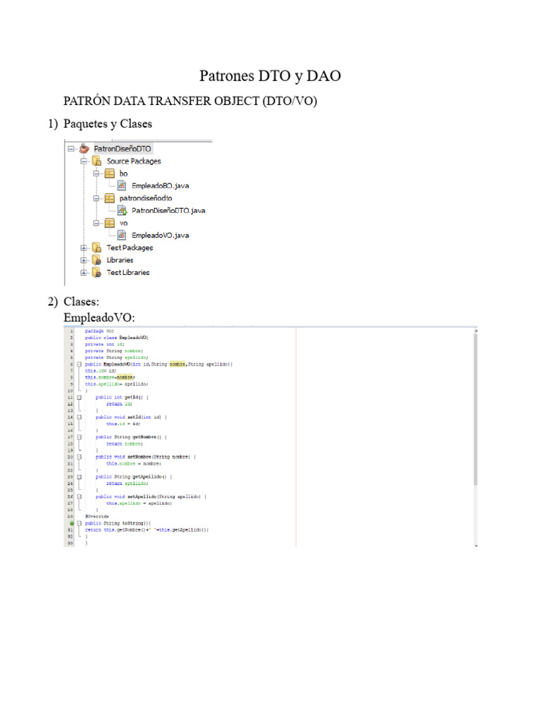 Patrones DTO y DAO | PDF