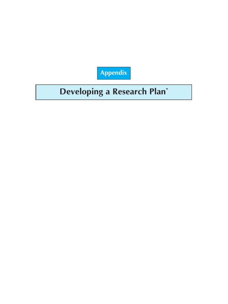 Developing A Research Plan | PDF | Methodology | Scientific Method