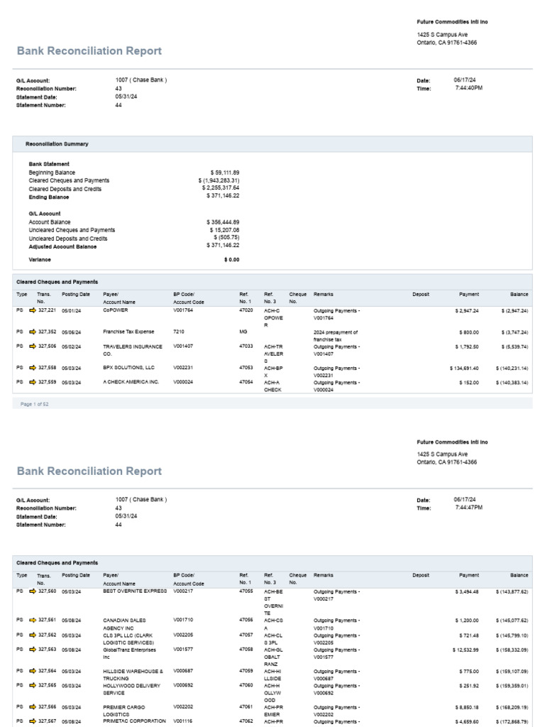 Bank Reconciliation Report - May | PDF