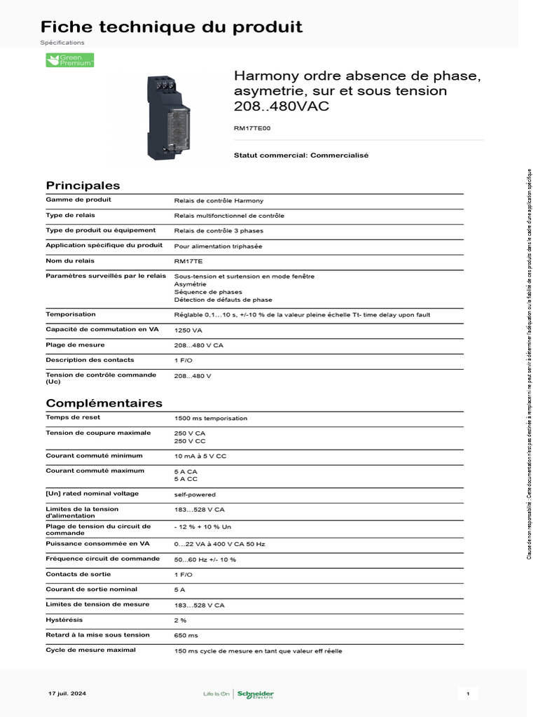 Schneider Electric - Harmony-Control - RM17TE00 | PDF