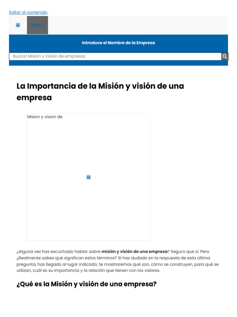 La Importancia de La Misión y Visión de Una Empresa | PDF